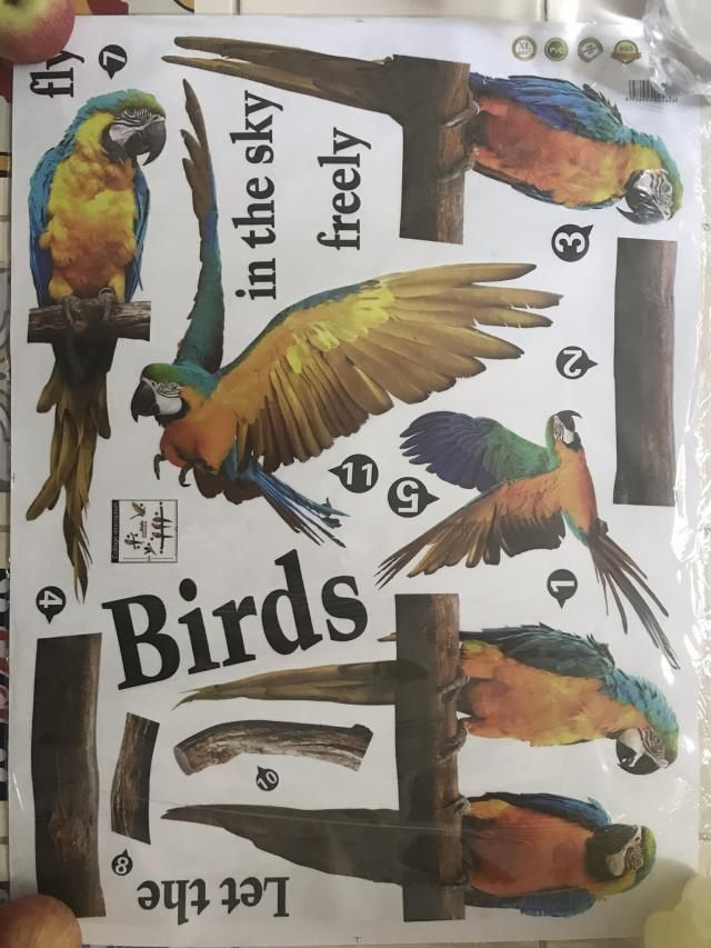 [17% OFF] 2021 Home Decor Parrot Bird DIY Wall Stickers In BLUE/YELLOW ...