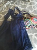 2018 Aztec Print Mesh Three Piece Tankini Set CERULEAN XL In Tankinis ...