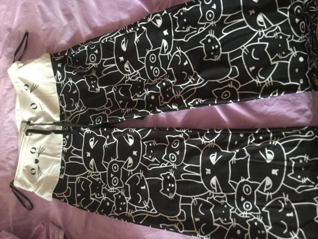 [17% OFF] 2021 Cat Print Wide-leg Drawstring Mid Waist Long Pants In ...