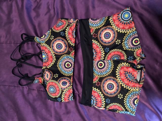 [36% OFF] 2021 Aztec Print Mesh Three Piece Tankini Set In CERULEAN ...