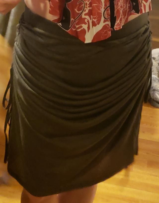 [50% OFF] 2021 Ruched Slit Side Drawstring Skirt In LIGHT BROWN | DressLily